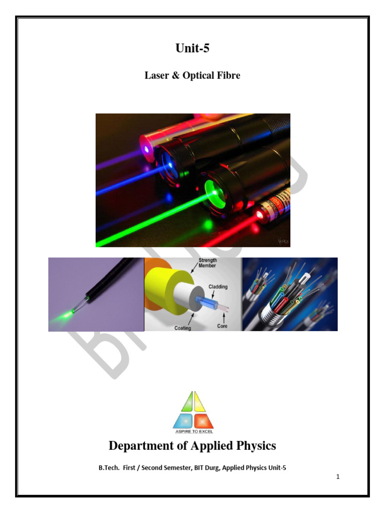 2 Applied Physics Unit-V | PDF | Laser | Photon