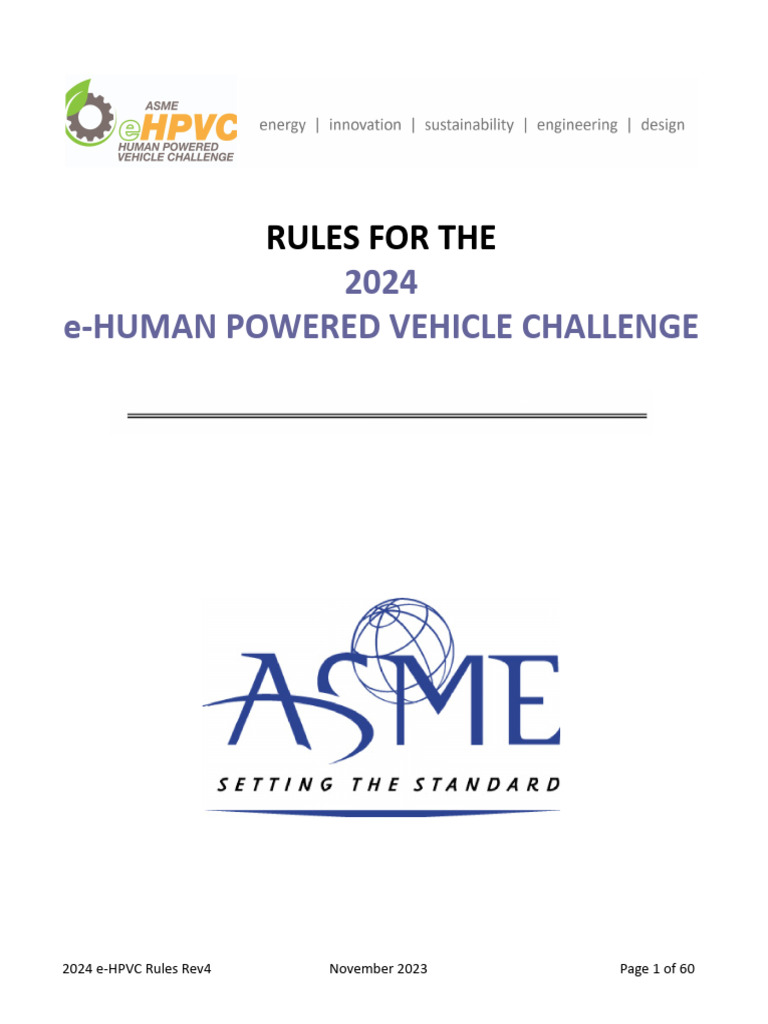 2024 Asme Ehpvc Rules Rev4 - 11.29.23 | PDF | Vehicles | Brake