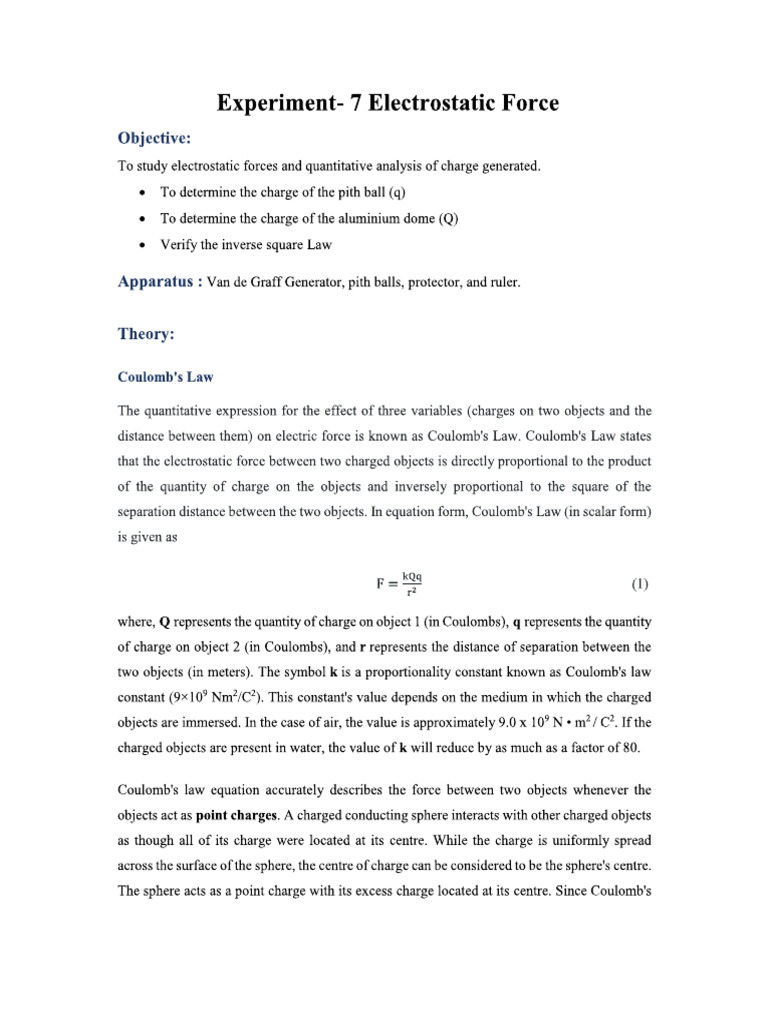 Phy 102 Experiment 7 (Ef+ Map) | PDF