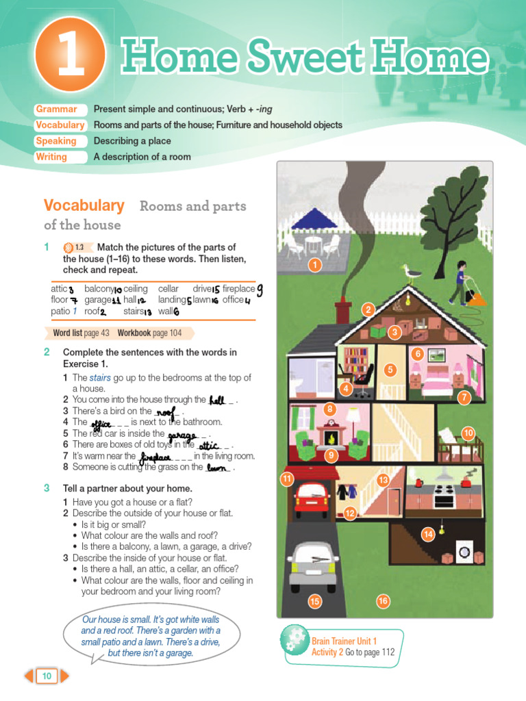 Home Vocabulary and Room Descriptions | PDF | Bedroom | Desk