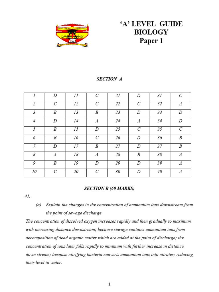 Bio_1 a UTEC MARKING GUIDE | Download Free PDF | Plant Stem | Biology