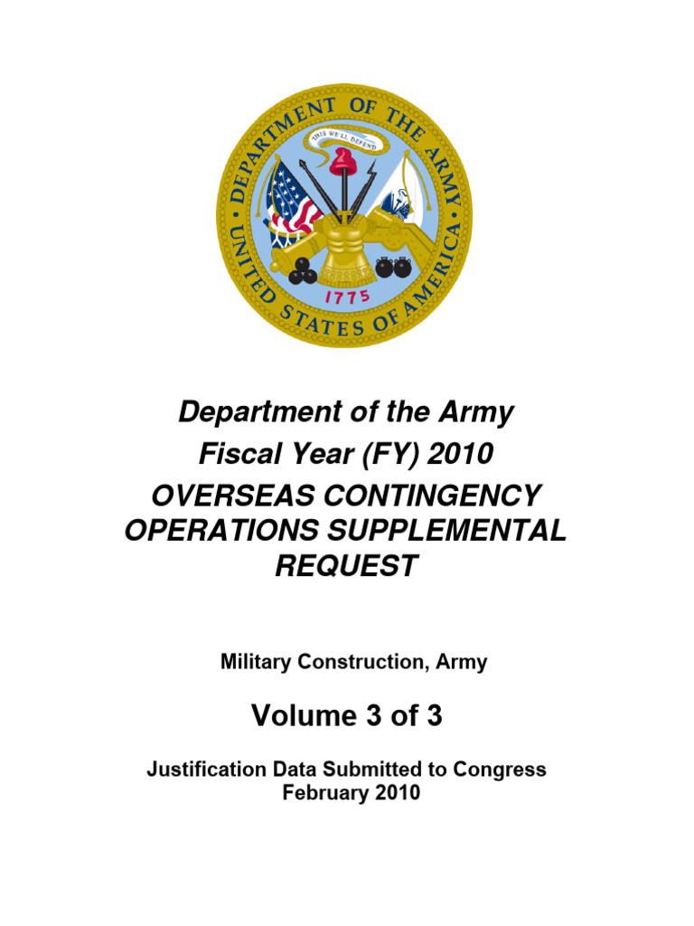 FY2010 Army Military Construction Request | PDF | Waste Management | Waste
