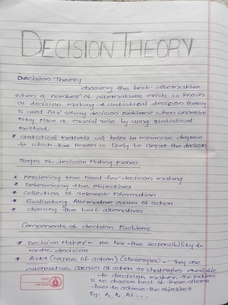 Decision Theory | PDF