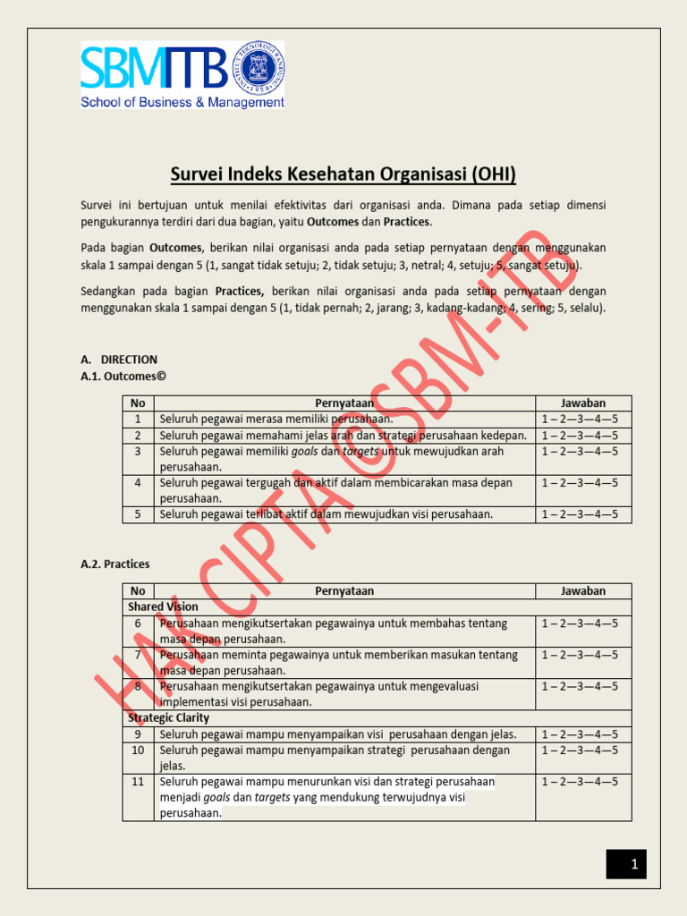 Kuesioner OHI | PDF | Pengembangan Diri