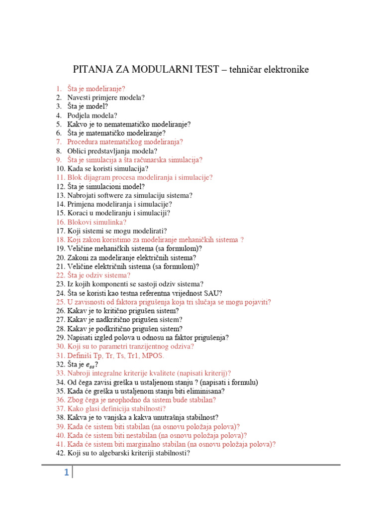 Pitanja Za Modularni Test (m4) | PDF