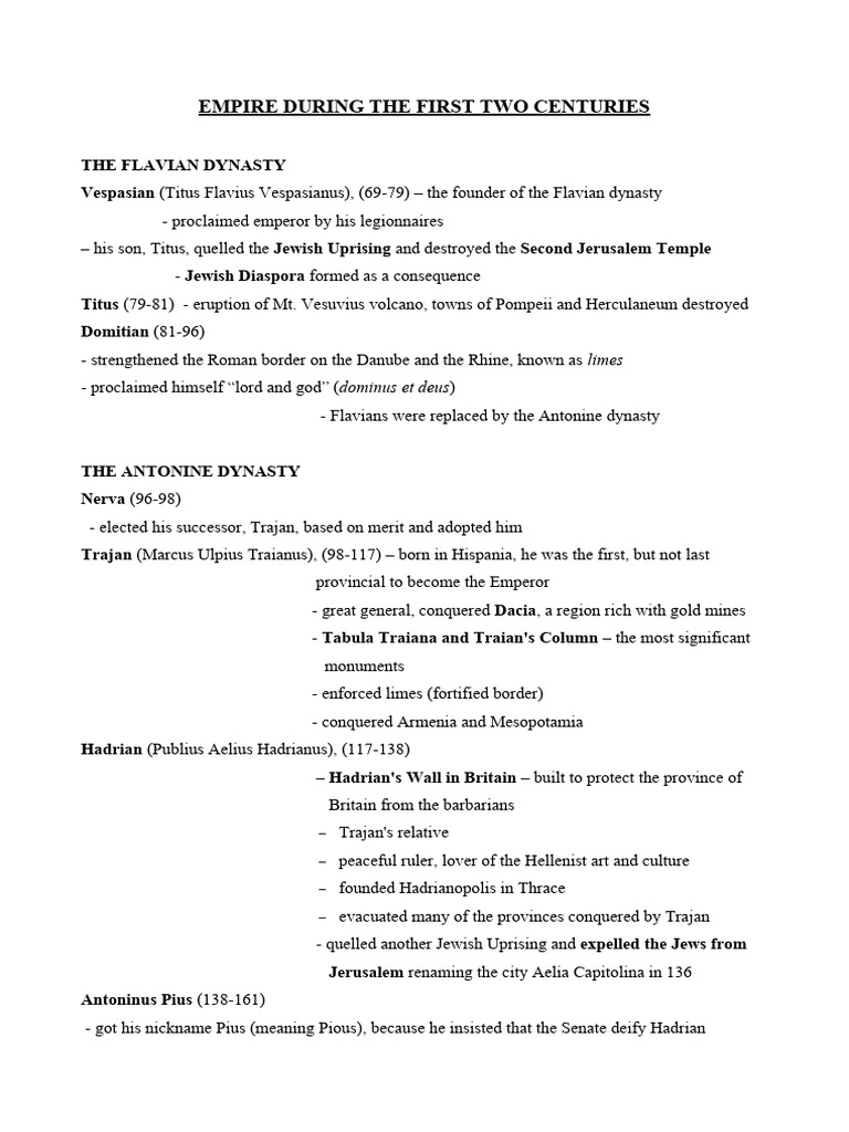 30 Handout 1 EMPIRE DURING THE FIRST TWO C | PDF | Titus | Government ...