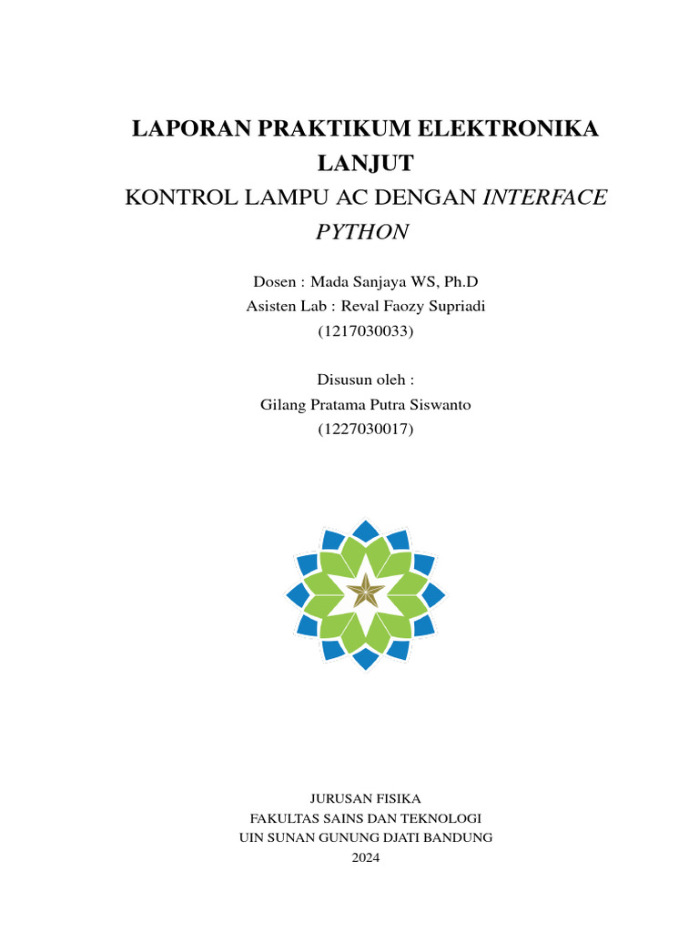 Laprak Mengontrol Lampu Ac Menggunakan Interface Python | PDF | Teknologi & Rekayasa