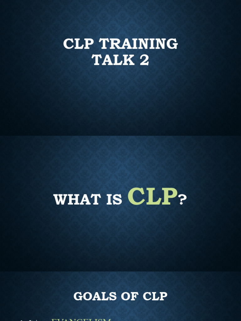 CLP Training Talk 2 | PDF | Religion & Spirituality
