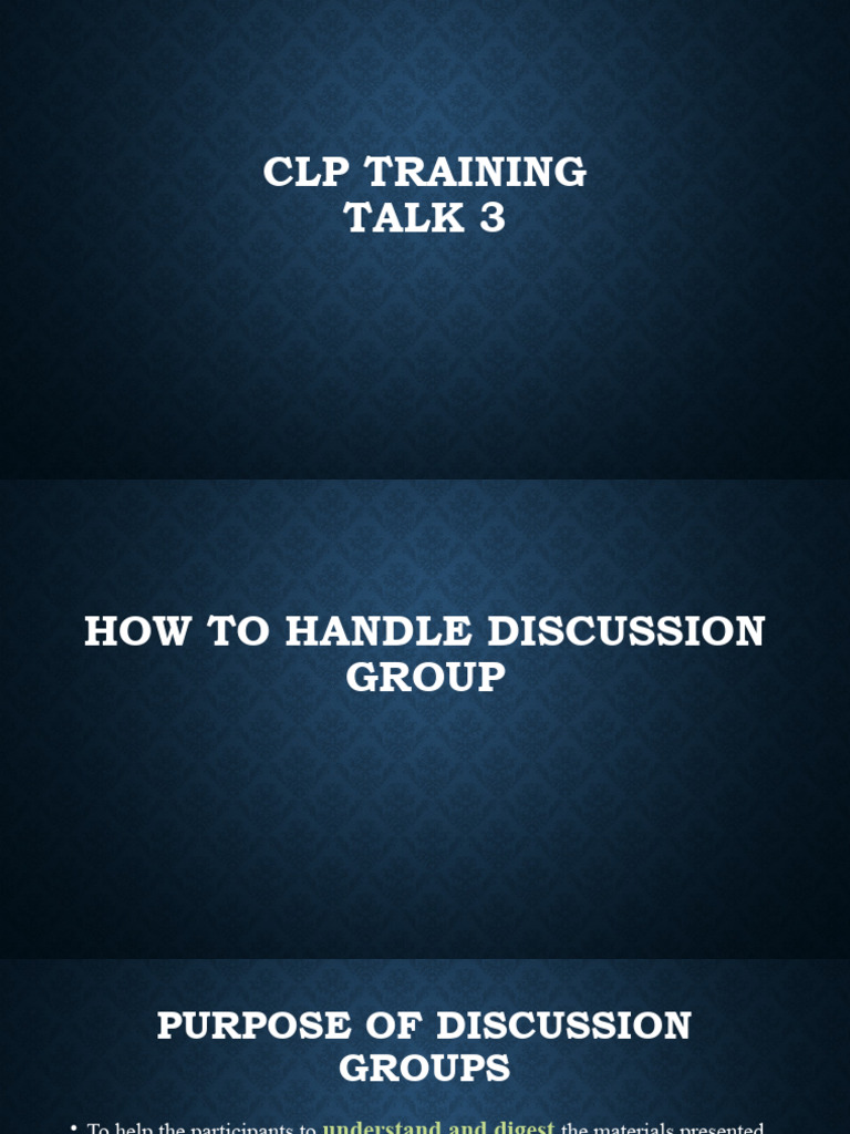 CLP Training Talk 3 | PDF | Intercession