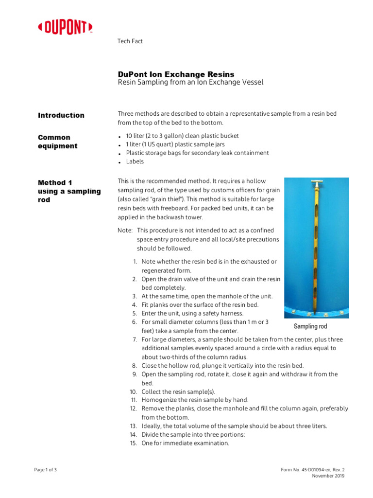 IER Resin Sampling TechFact 45 D01094 en | PDF | Trademark | Pipe ...