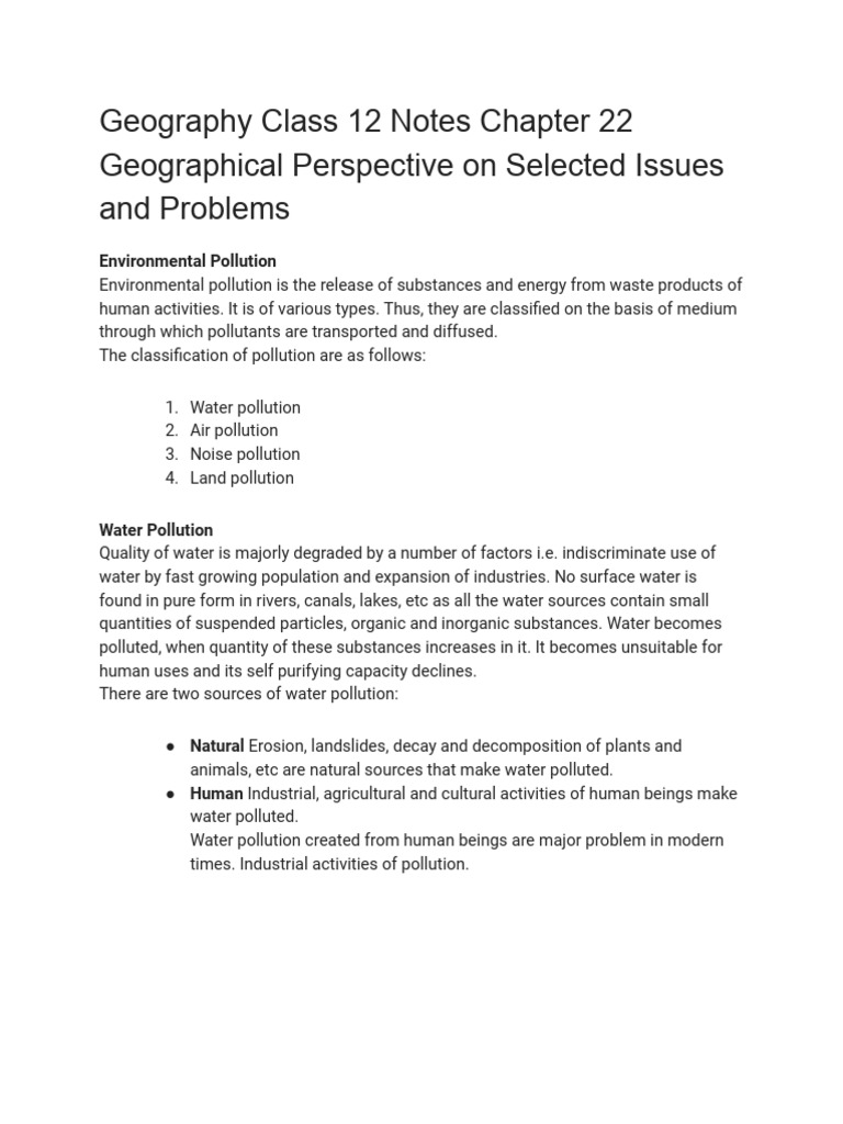 Geographical Issues and Pollution in India | PDF | Pollution | Air ...