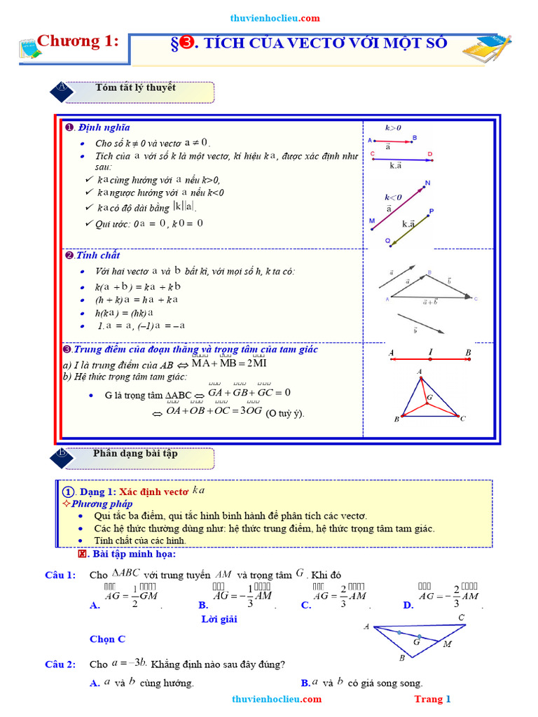 Ly Thuyet Va Trac Nghiem Tich Cua Vec To Voi Mot So Toan 10 | PDF