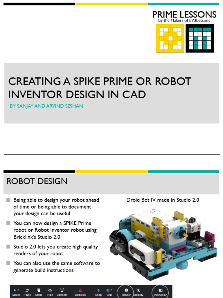 Creating A Spike Prime or Robot Inventor Design in Cad: Prime Lessons ...