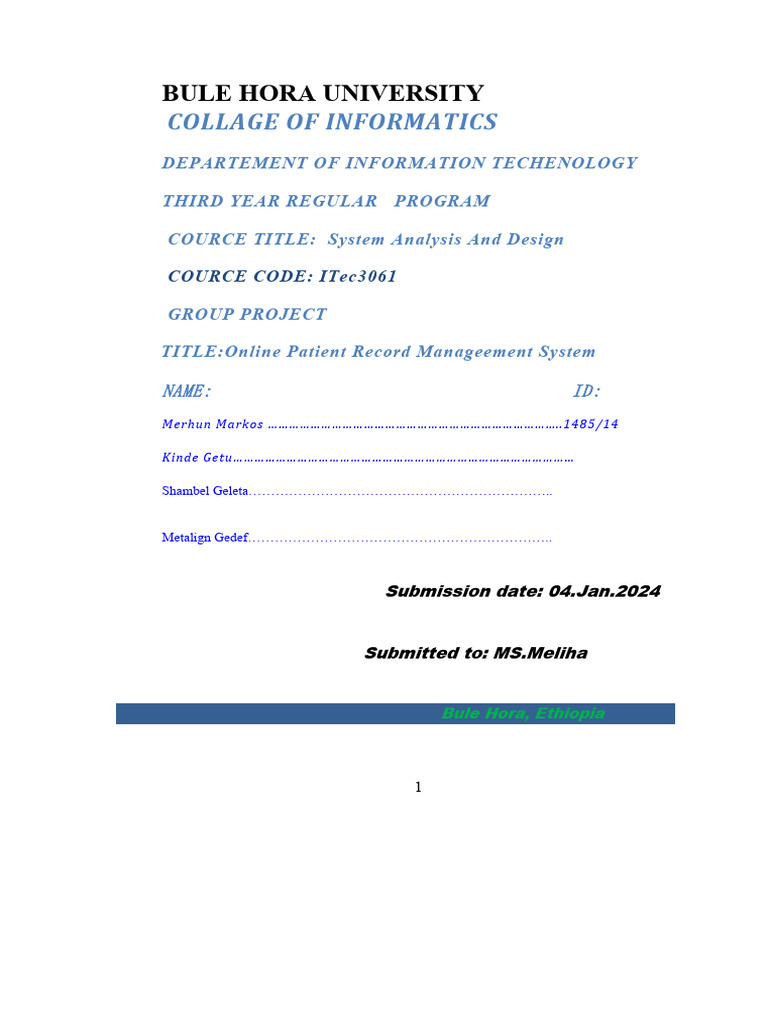 PATIENT_RECORDS_MANAGEMENT_SYSTEM 1 | PDF | Electronic Health Record ...