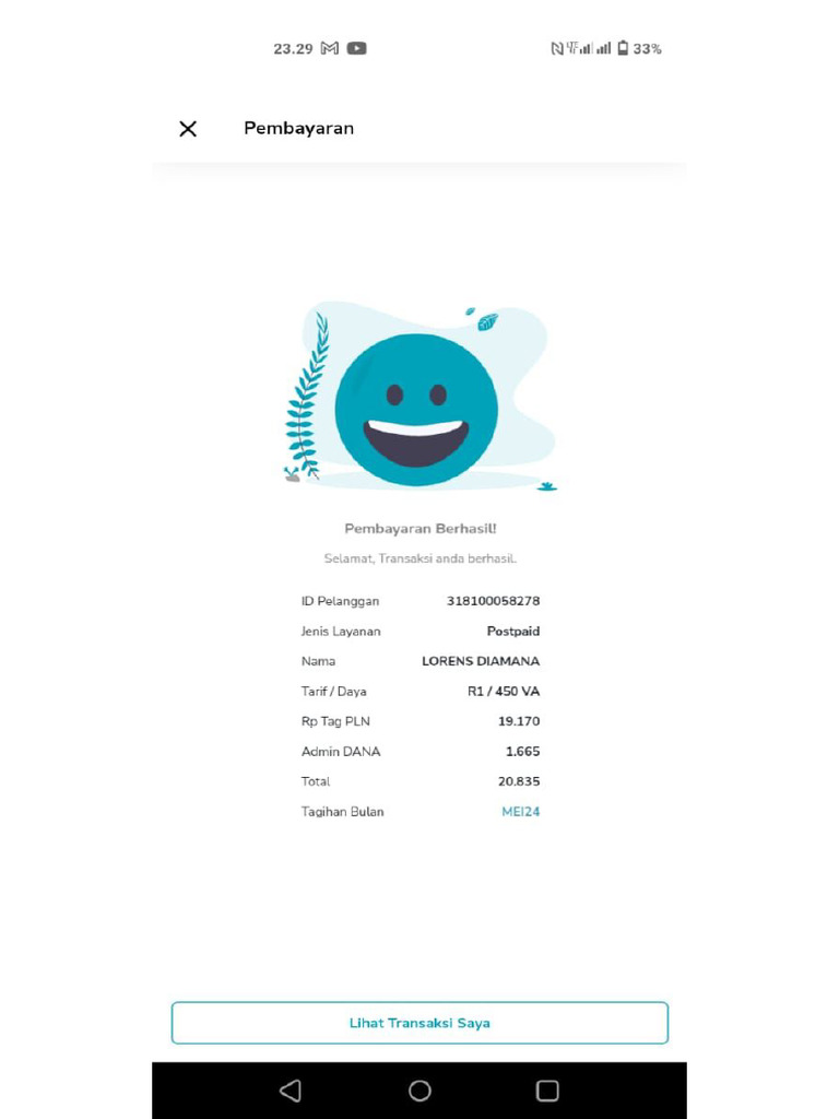 Pelunasan PLN Mobile BLN Mey 2024 | PDF