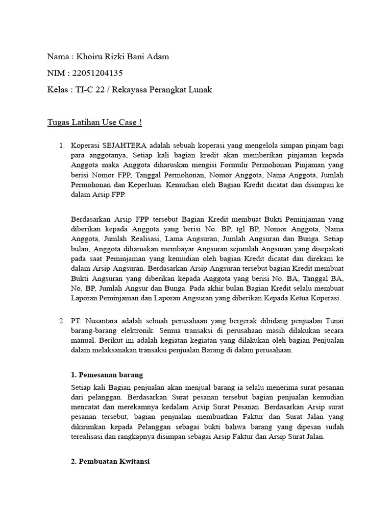 Khoiru Rizki Bani Adam - Usecase1 - TIC22 | PDF
