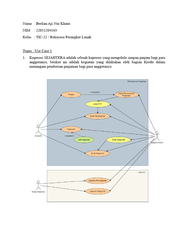 Berlian Aji Nur Khairi UseCase1 TIC22 | PDF | Bisnis | Pengelolaan Keuangan & Uang