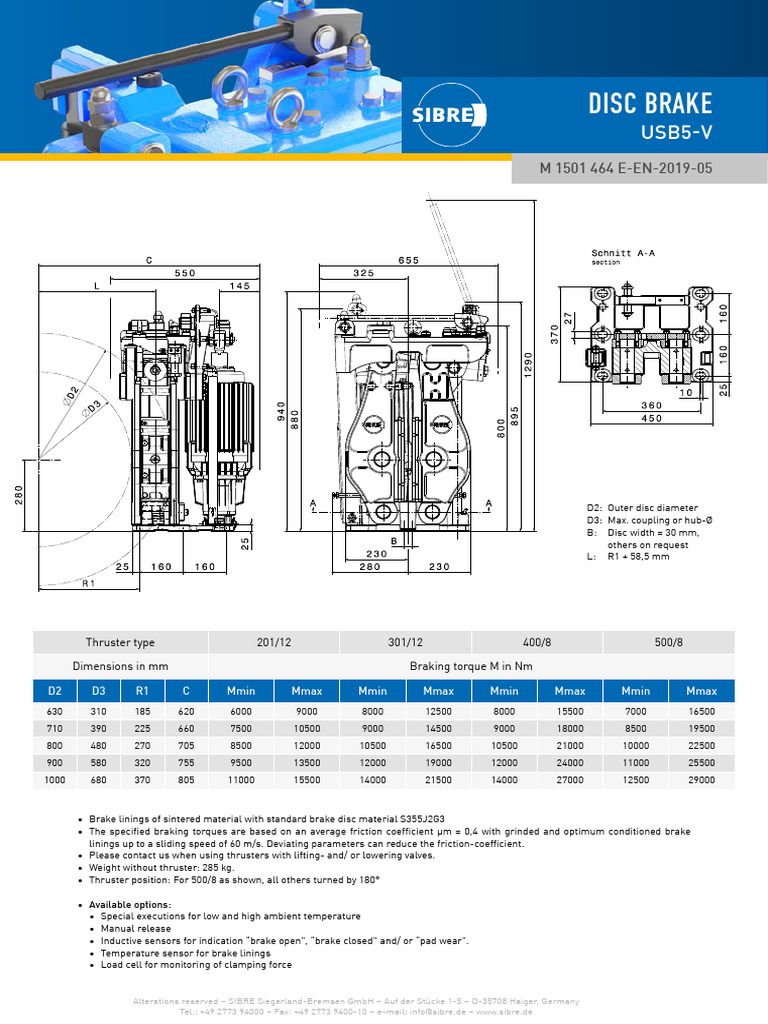 Industrial Brake Specifications | PDF | Brake | Friction