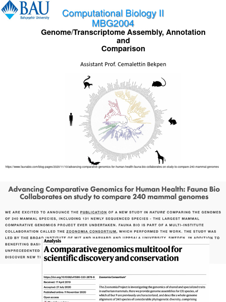 MBG2004 Genome-Transcriptome Assembly, Annotation and Comparison Week ...