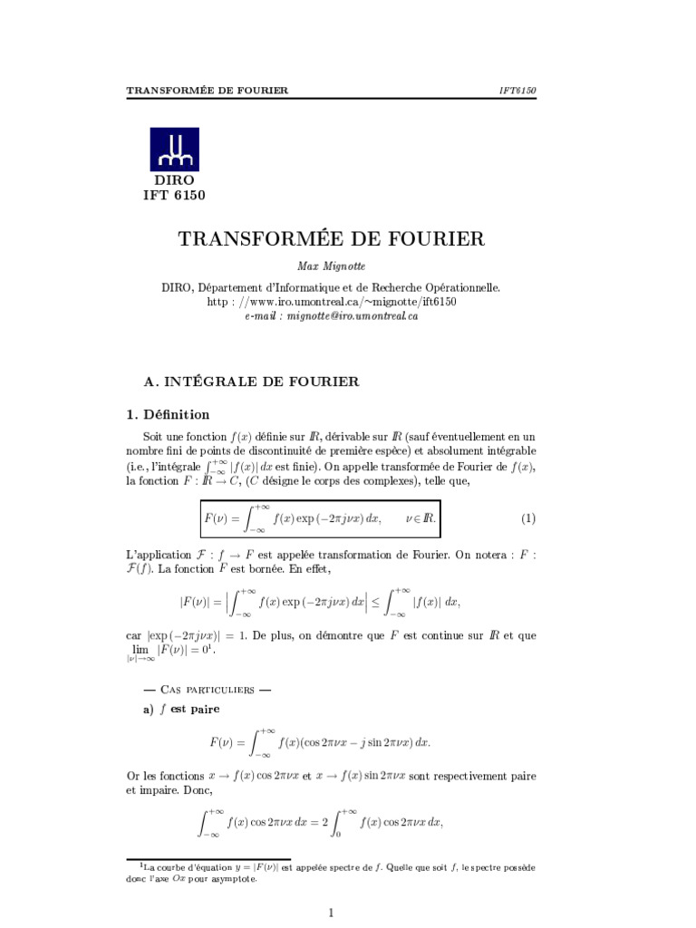 Transformation Fourier | PDF