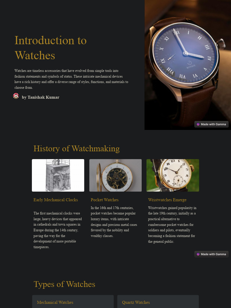 Comprehensive Guide to Watches | PDF | Watch | Clock