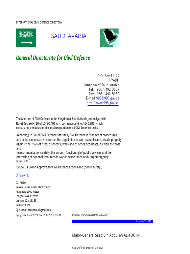 Saudi Civil Defence Drone Use | PDF