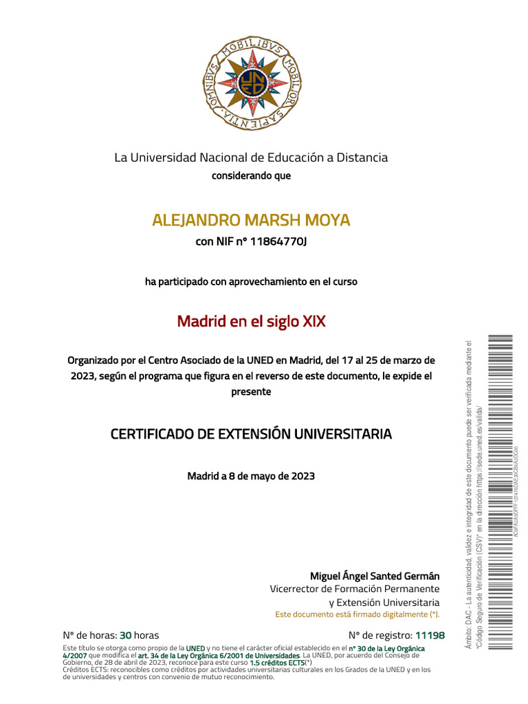 Marsh Moya, Alejandro (MESXIX) | PDF | Madrid