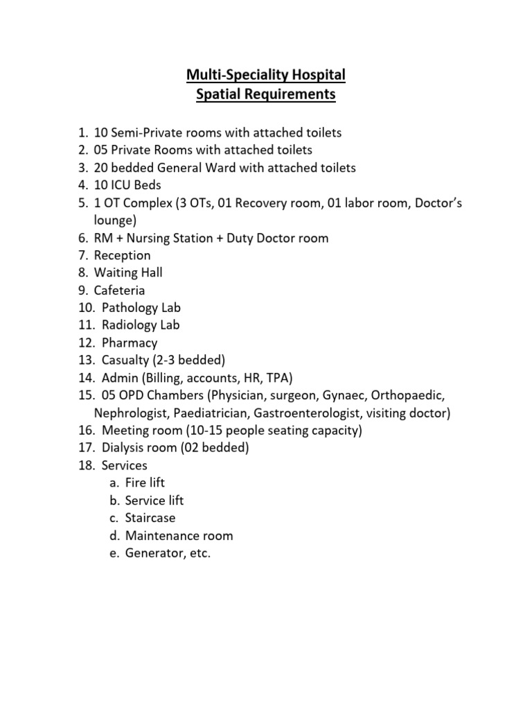 Spatial Requirements | PDF | Wellness | Science & Mathematics
