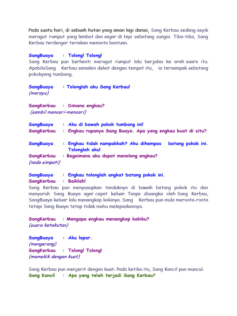 Cerita Kancil Yang Cerdik | PDF