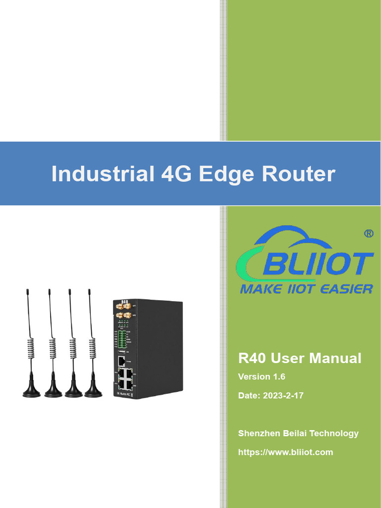 Industrial 4G Edge Router: R40 User Manual | PDF | Computer Network ...
