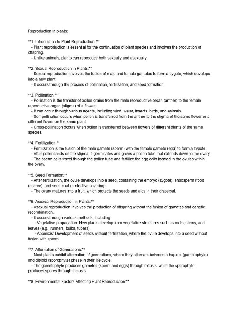 Reproduction in plants_ Bio_ Detailed | Download Free PDF | Sexual ...