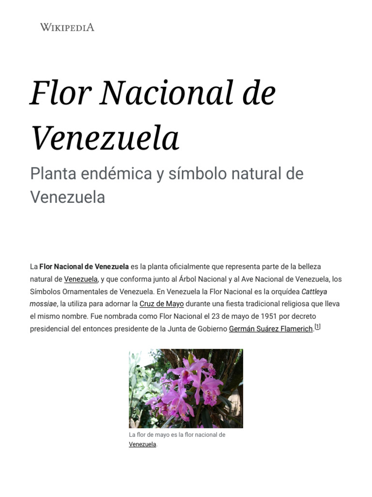 Flor Nacional de Venezuela: Planta Endémica y Símbolo Natural de ...