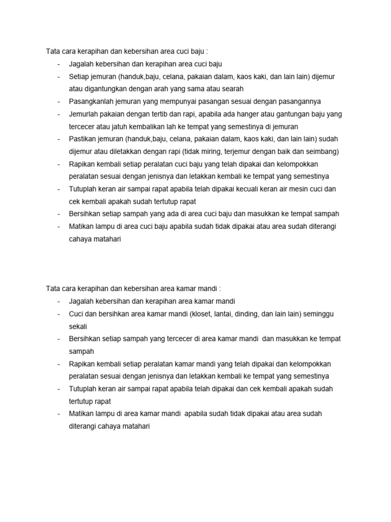 Panduan Kerapihan dan Kebersihan Rumah | PDF | Griya & Taman | Seni
