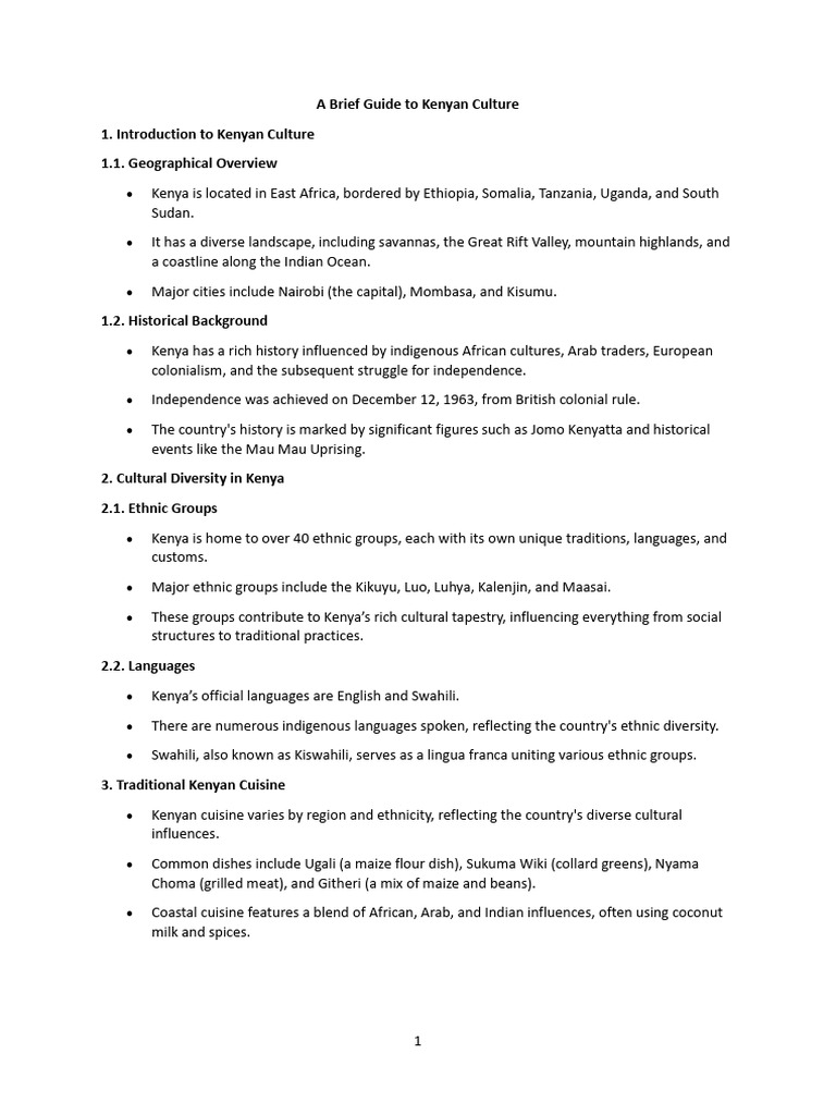 A Brief Guide To Kenyan Culture | PDF | Kenya