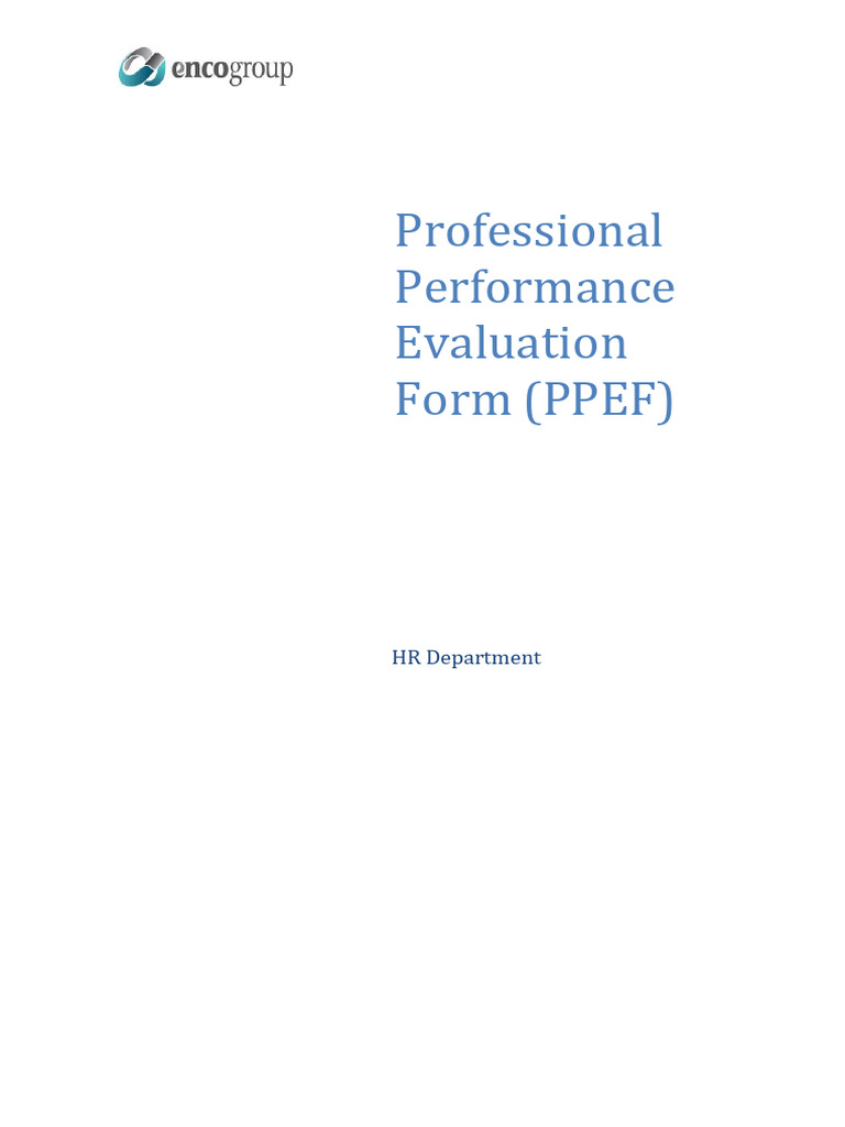 3 - Professional Performance Evaluation Form | PDF | Performance ...