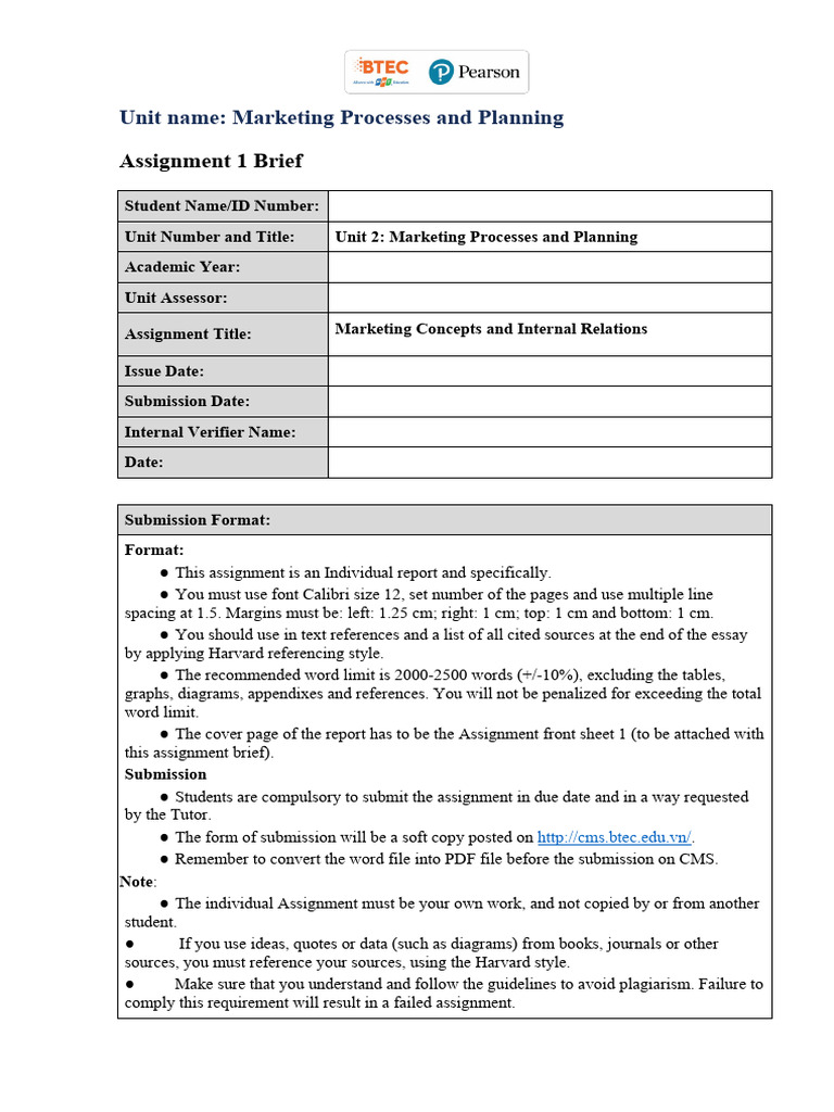 Unit 2 - MKT Planning and Processes-Assignment 1 Brief | PDF | Marketing | Communication