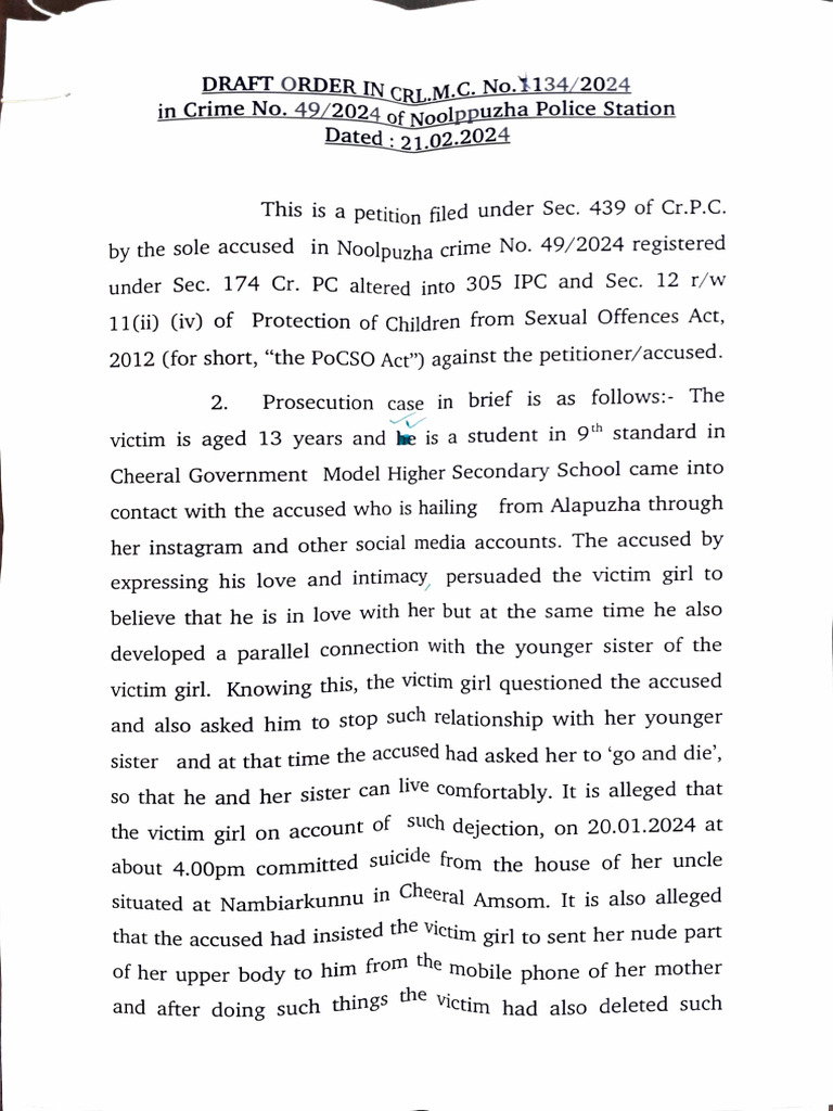 Adithyan Bail Order | PDF | Bail | Crimes