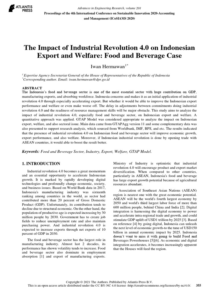 The Impact of Industrial Revolution 40 On Indonesi | PDF | Indonesia ...