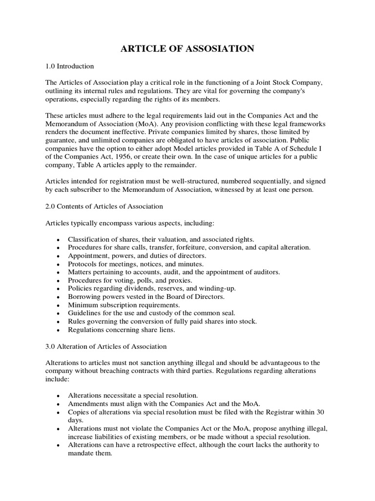 Article of Association-2 | PDF | Articles Of Association | Business