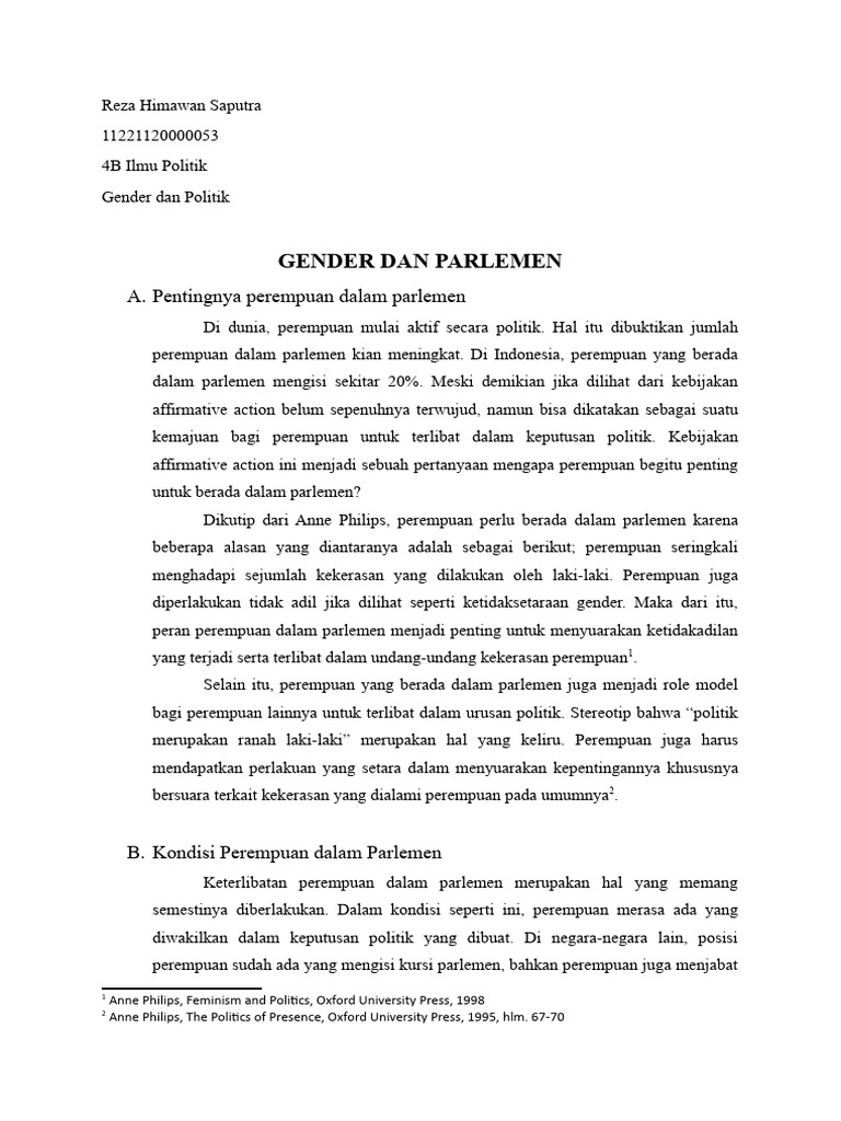 Gender Dan Parlemen | PDF