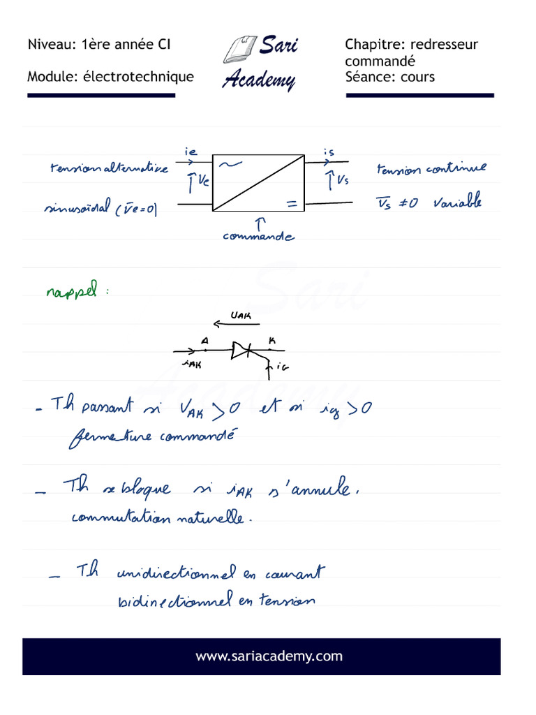 Redresseur Commandé - Cours 1 | PDF