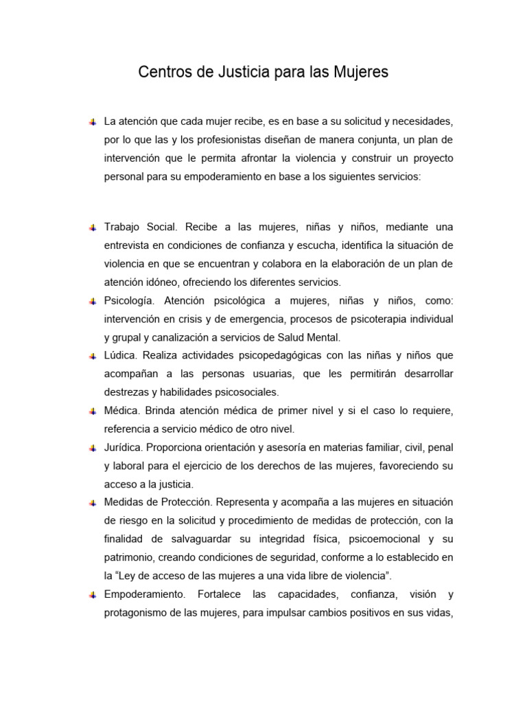 Centros de Justicia para Las Mujeres | PDF