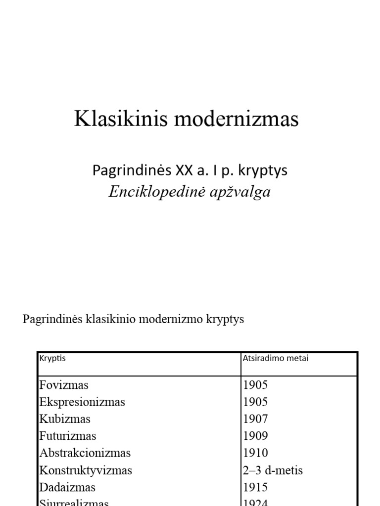 Klasikinis Modernizmas | PDF