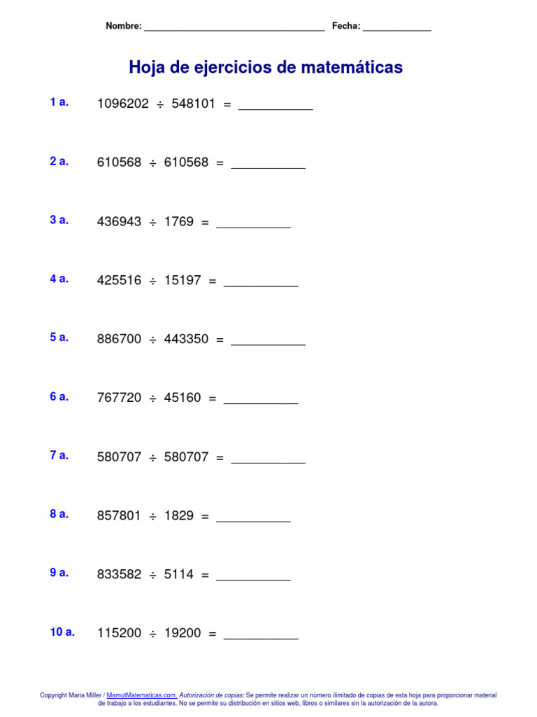 Ejercicios Matematicas | PDF