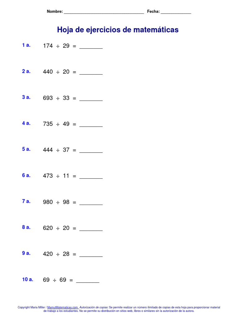 Ejercicios Matematicas | PDF