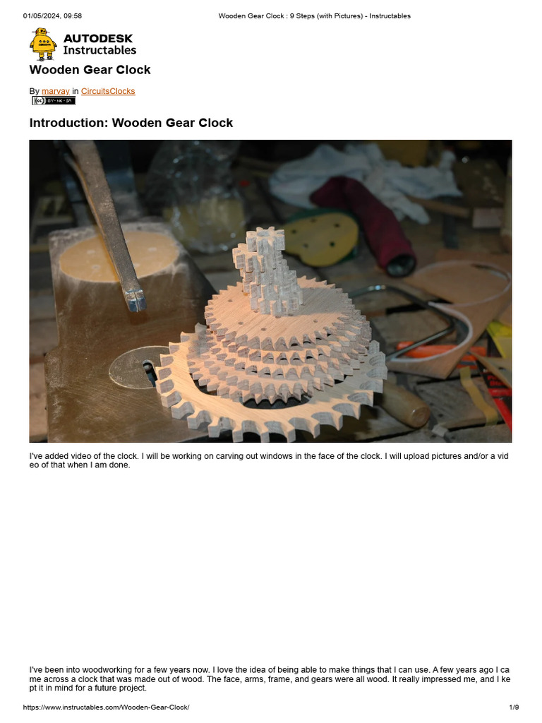 DIY Wooden Gear Clock Instructions | PDF | Pendulum | Gear