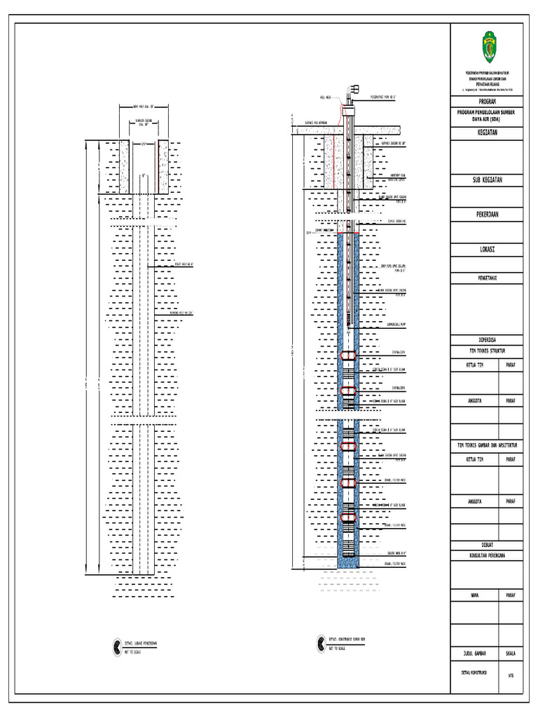 Gambar Desain Sumur dan WTP-4 | PDF