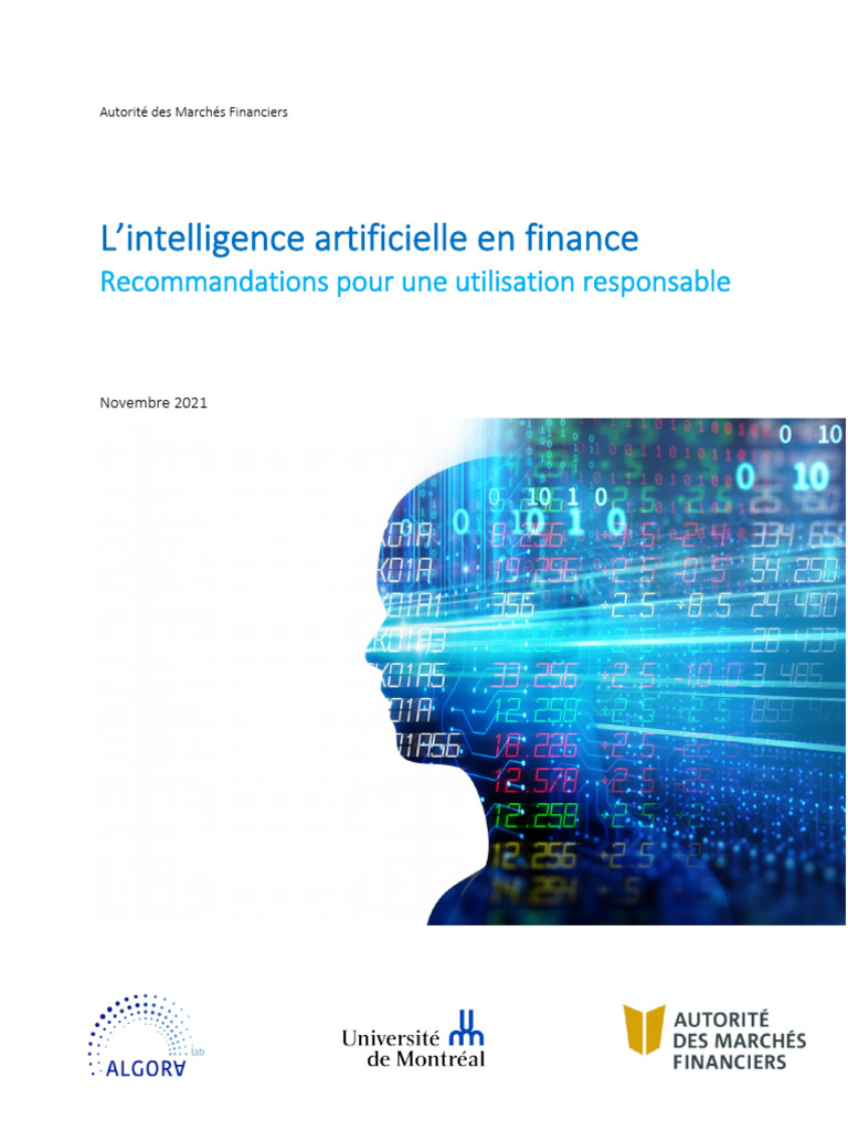 Rapport Intelligence Artificielle Finance FR | PDF | Intelligence artificielle | Intelligence ...