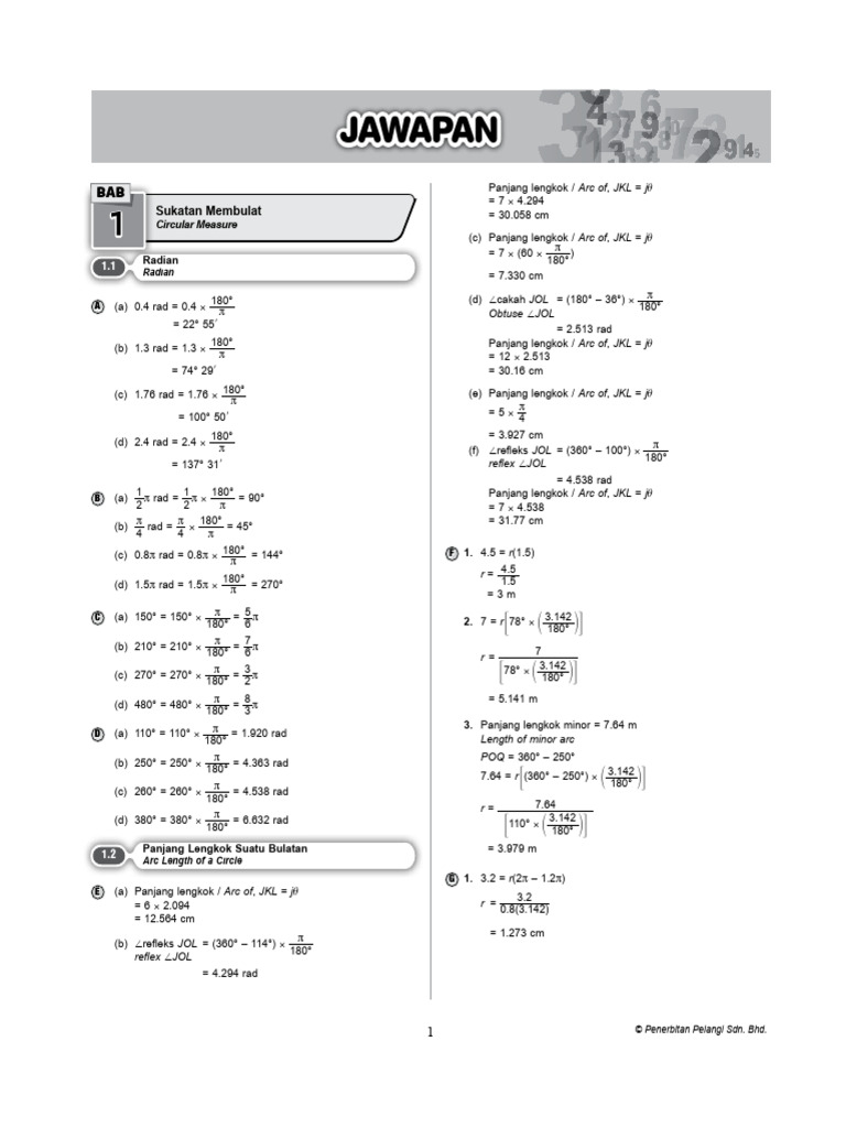 Jawapan 3 | PDF | Area | Rotation