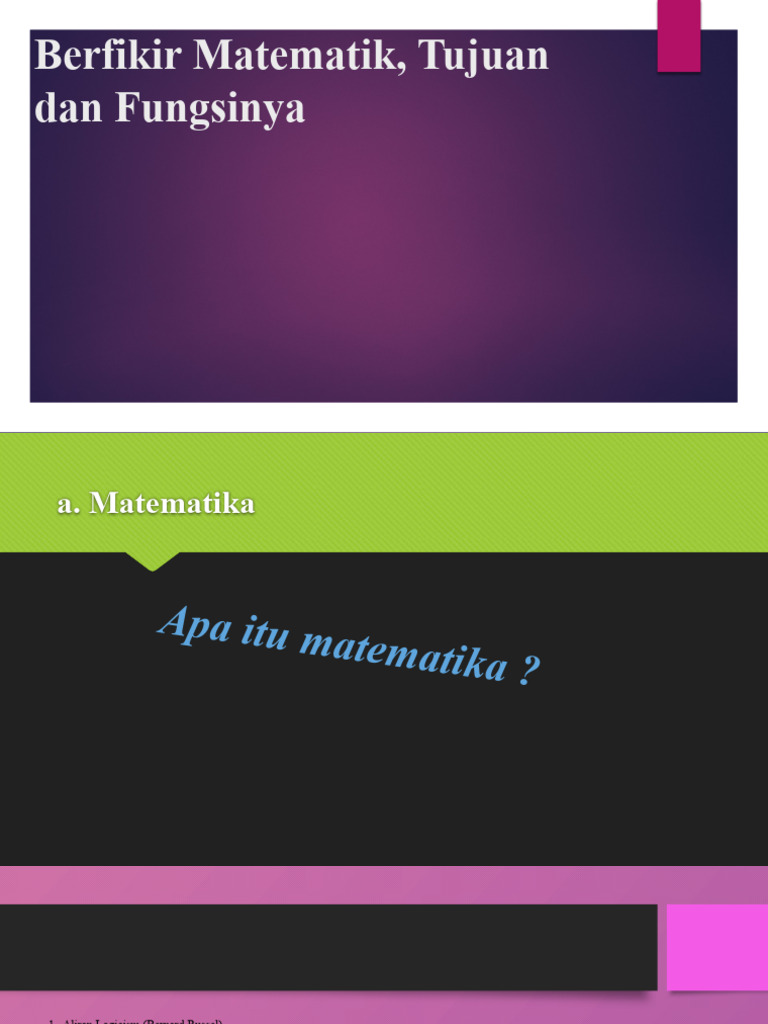 Berfikir Secara Matematika | PDF | Karier & Perkembangan | Filsafat